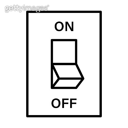 Electric switch outline icon vector. Power off linear style sign toggle ...