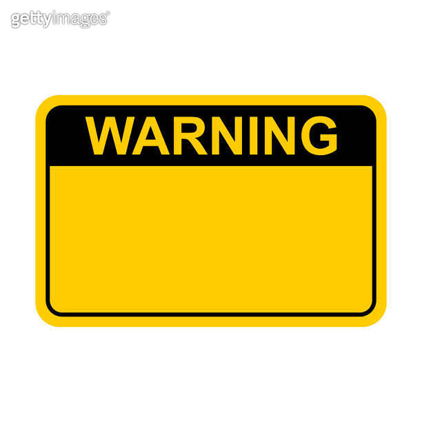 Blank yellow warning sign sticker icon vector for graphic design, logo ...