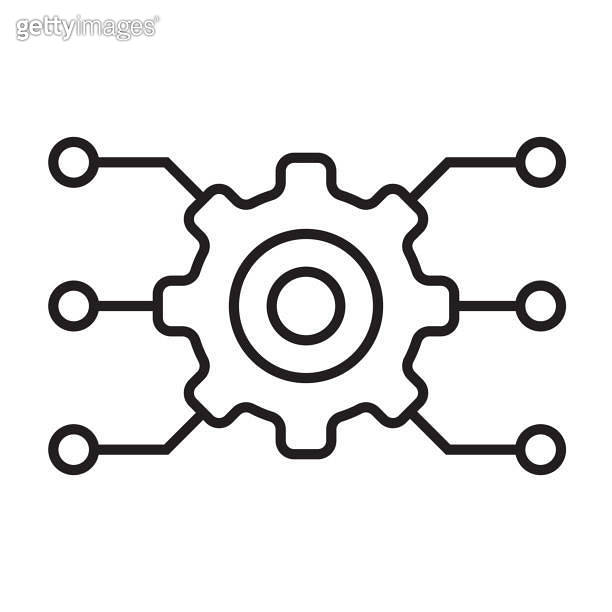 Automated system line icon vector for graphic design, logo, web site ...
