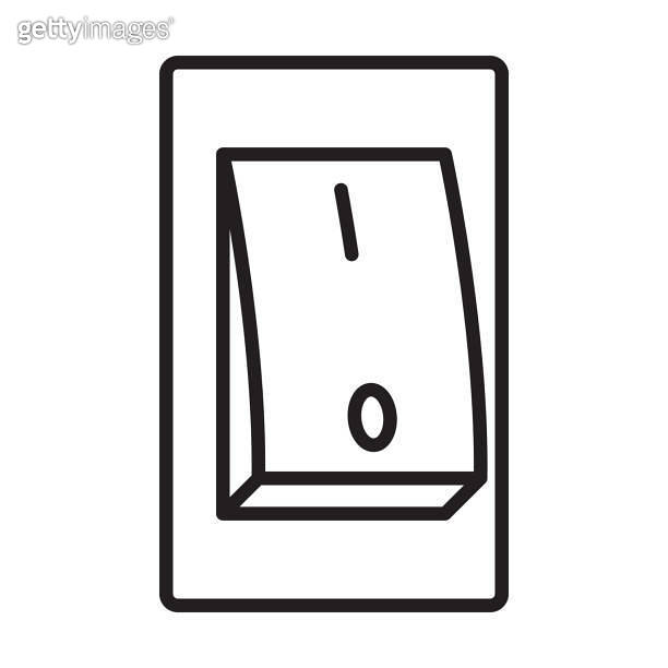 Electric switch outline icon vector. Power off linear style sign toggle switch off position for ...