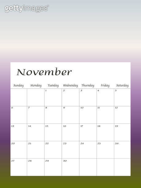 November 2022. Calendar planner design template. Week starts on Sunday ...