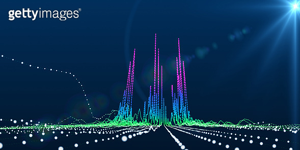 Abstract analysis grid diagram with lines and lens effects. Big data ...