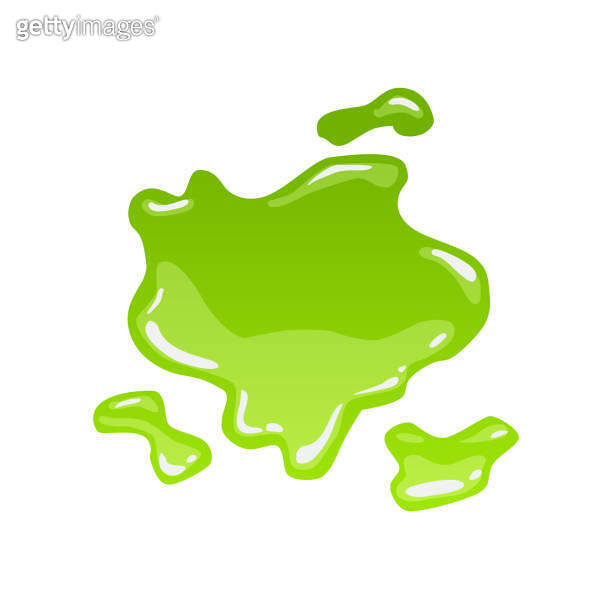 Green slime. Goo blob splashes, toxic dripping mucus. Slimy splodge and ...