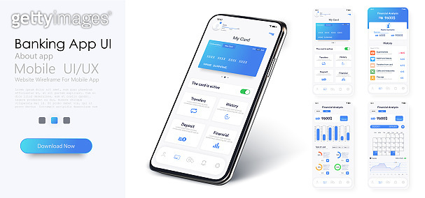 Online Banking Mobile Apps UI, UX, GUI set with wallet, shopping, my ...