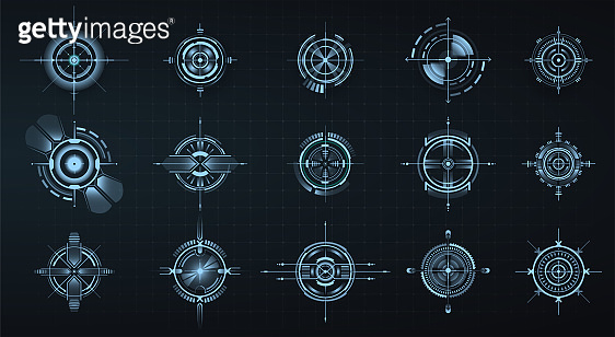 Modern aiming system. Futuristic optical aim focus, circular weapon ...
