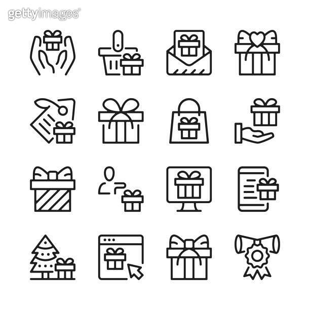 Gift line icons set. Modern graphic design. Thin line concepts. Simple linear outline elements ...