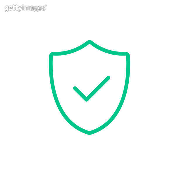 Shield and check mark icon. Security, safety, quality, protection ...