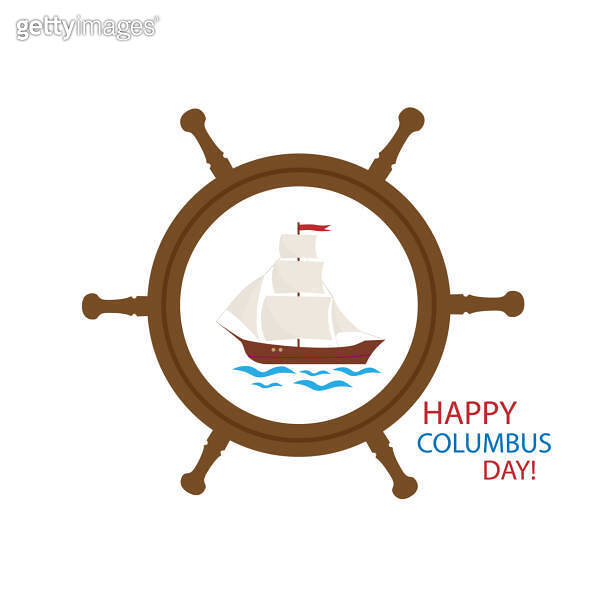 Vector illustration dedicated to Columbus Day. National holiday of the ...