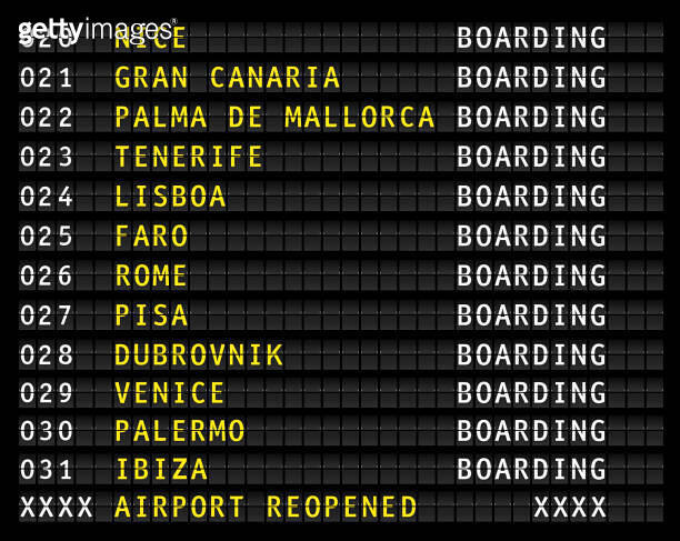 reopening airport and tourism, flight information display message after ...