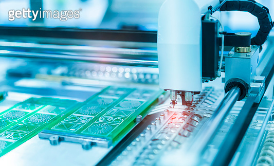 automatic robot for print circuit board (PCB)assembly machine during soldering or welding part ...