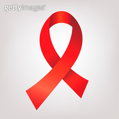 Red ribbon awareness. Blood Cancers, Aplastic Anemia, ALS, Lymphom ...