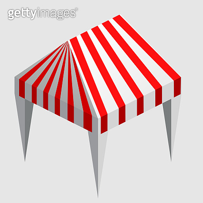 Isometric market stall, tent. Street awning canopy kiosk, counter ...