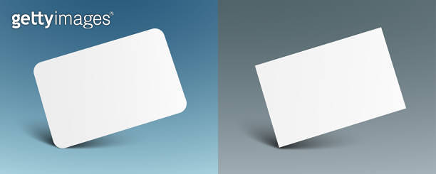 Realistic falling set business card, gift card paper placeholder ...