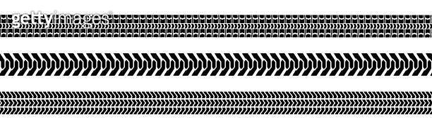 Machinery tires track set, tire ground imprints isolated, vehicles ...