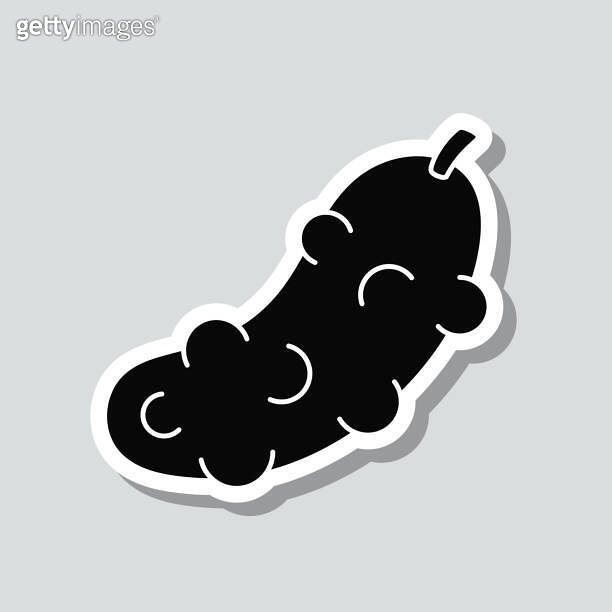 Pickle. Icon sticker on gray background 이미지 (1310955310) - 게티이미지뱅크