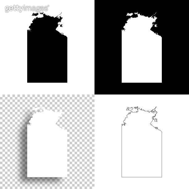 Northern Territory maps for design. Blank, white and black backgrounds ...