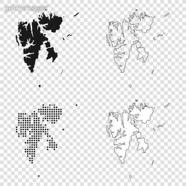 Svalbard maps for design - Black, outline, mosaic and white (1295077307 ...