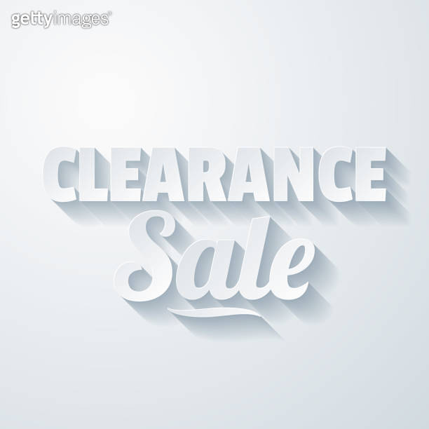 Clearance Sale. Icon with paper cut effect on blank background ...
