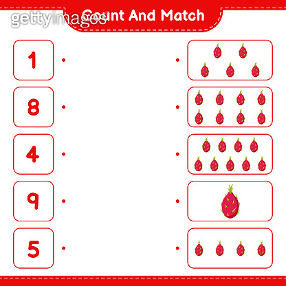Count and match, count the number of Pitaya and match with right ...