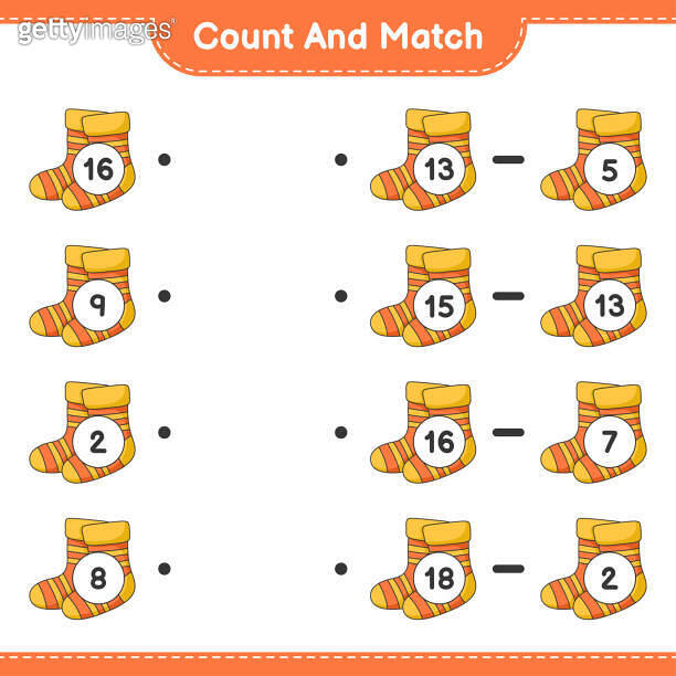 Count and match, count the number of Socks and match with the right ...
