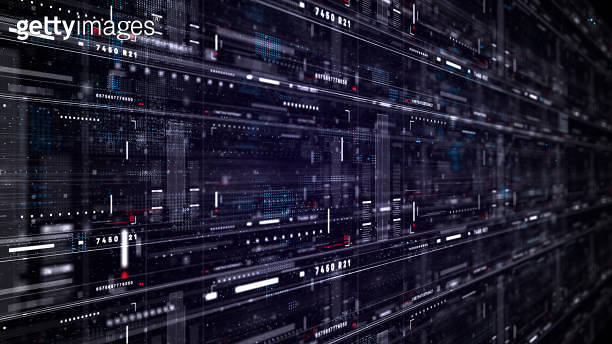 Digital cyberspace and digital data network connections concept. Transfer digital data hi-speed ...