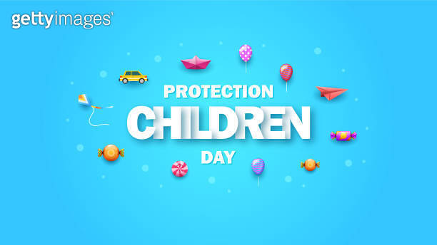Abstract Children Protection Day Holiday Background Vector Design Style ...
