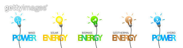 Renewable energy: solar, wind, hydro, biomass and geothermal power 이미지 ...