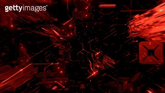 Futuristic Red Abstract Virtual Reality Gaming Loop and Cyber Showcase ...