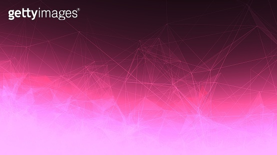 Abstract Pink Plexus Polygons on Dark Gradient Full Frame Background ...