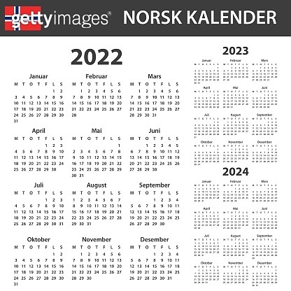 Norwegian Calendar for 2022-2024. Scheduler, agenda or diary template ...
