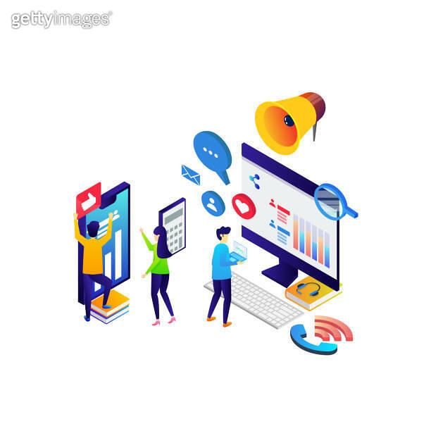 Creative internet marketing illustration vector design template 이미지 ...