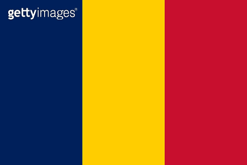 National flag of Chad original size and colors vector illustration ...