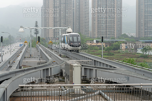 Chinese newly made self-driving unmanned light rail named as skyshuttle ...