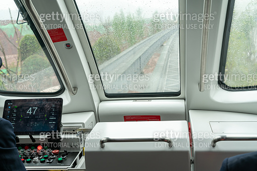 Chinese newly made self-driving unmanned light rail named as skyshuttle ...