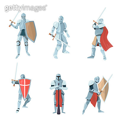 Chivalry cartoon vector illustration set (1347520908) - 게티이미지뱅크