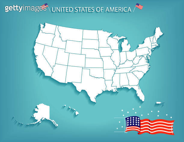 Map Of The United States With Drop Shadow (1315170842) 일러스트, 무료 일러스트 ...