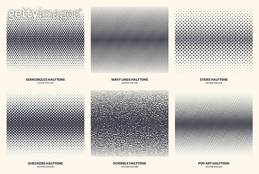 Different Variations Modern Half Tone Patterns Vector Geometric ...