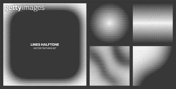 Assorted Various Contrast Halftone Streaking Textures Vector Patterns ...