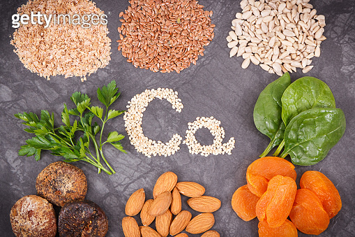 Different ingredients as source calcium, natural minerals and fiber ...