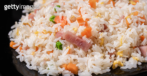 macro photography of oriental rice dish 3 delights. Asian and oriental ...