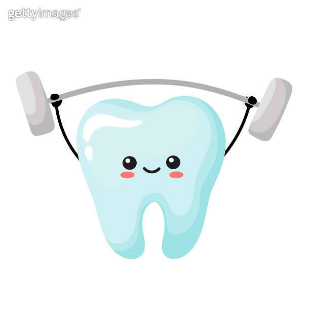 healthy kawaii tooth. cute tooth with eyes in cartoon style (1334749441 ...