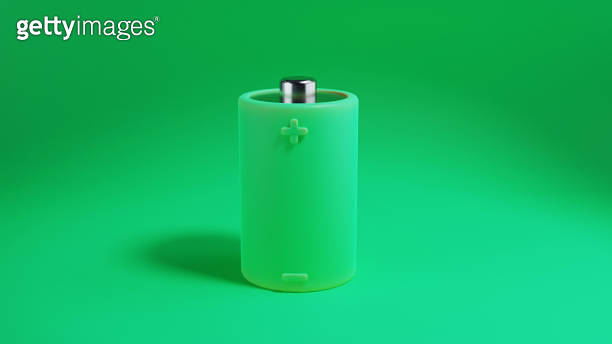 3D Render Green Single Lithium Batteries abstract concept 이미지 ...