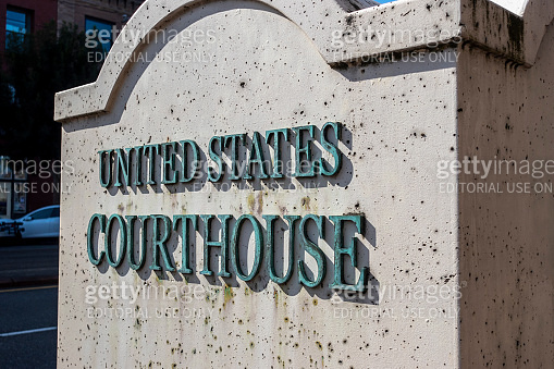 Street view of the United States Courthouse sign outside of Union ...