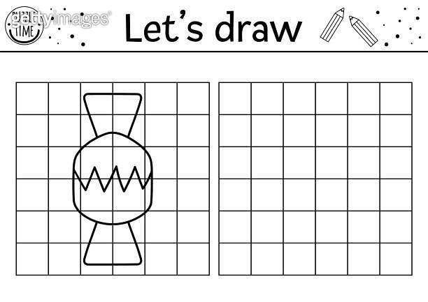 Complete the sweet picture. Vector drawing practice worksheet ...