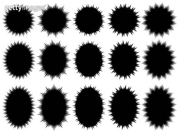 A set of black radial flash speech balloon frames (1305579264) 일러스트, 무료 ...