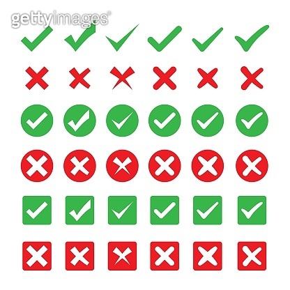 check marks icons. accept and reject. right and wrong. isolated on ...