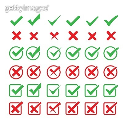 check marks icons. accept and reject. right and wrong. isolated on ...