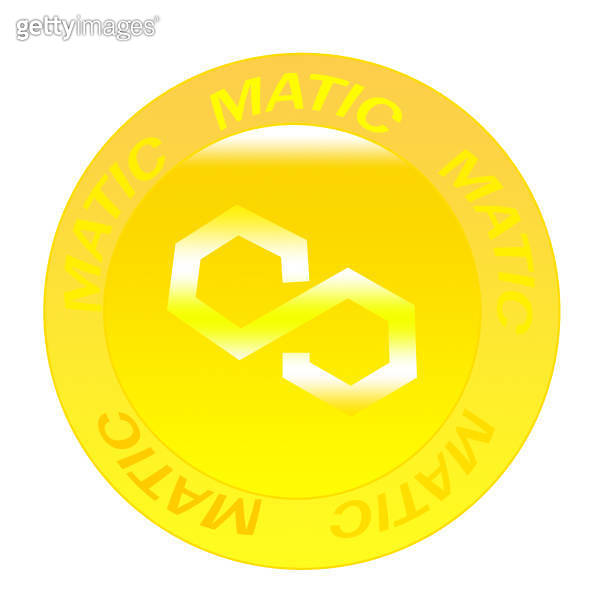 Polygon MATIC gold cryptocurrency coin. A promising illustration. 이미지 ...