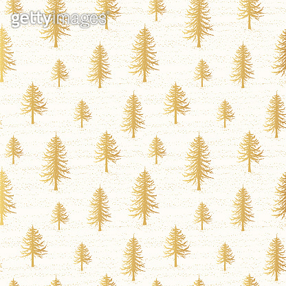 Vector isoleted golden forest background. Seamless pattern with gold ...