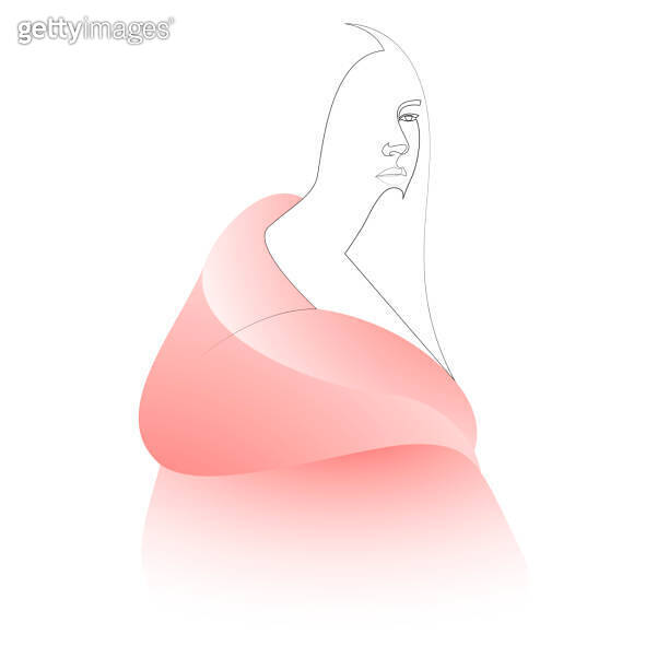 Abstract one line woman art. Fashion vector lines illustration. Black ...